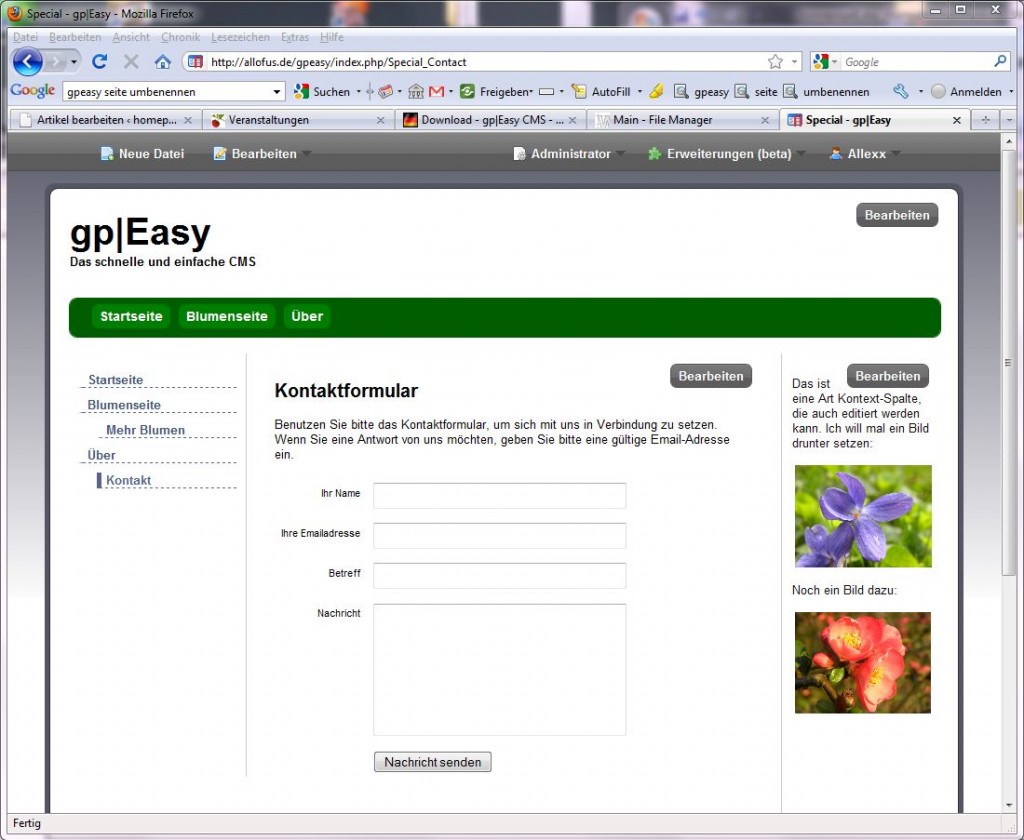 Das CMS gpEasy – Homepage Anleitung